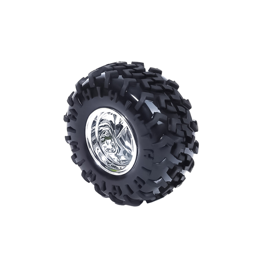 Motor for Robot Wheels 130mm Off-Road Rubber Wheel Silver