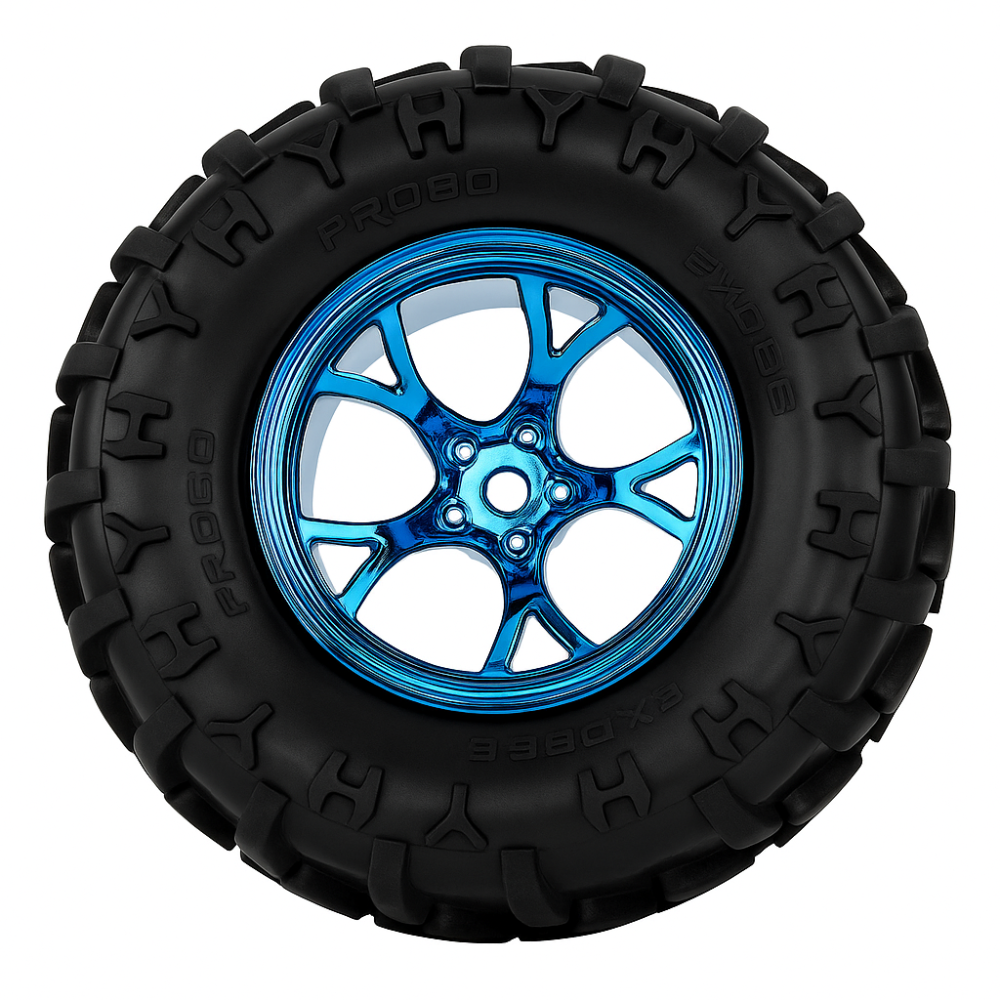 Rubber Wheels for Robots 130mm Off-Road Heavy Grip (Blue)