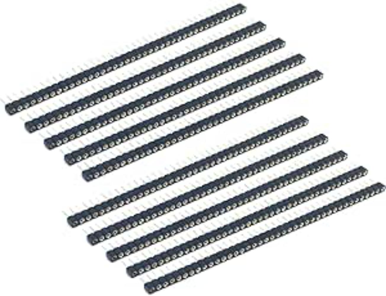 40 Pin Female Berg Strip 2.54mm Pitch, Rounded Hole - 10 Pcs