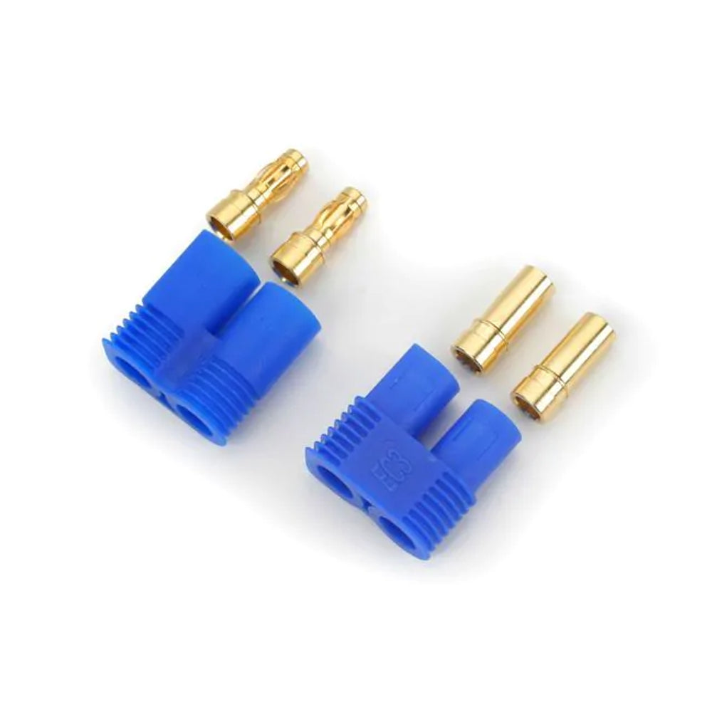 (2 Pairs) Male & Female RC EC3 Lipo Battery Connector Gold Bullet Plug