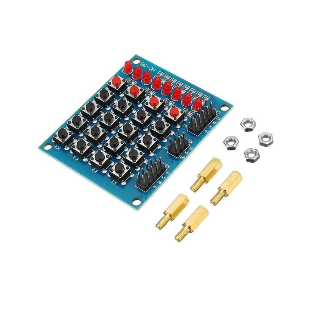 4×4 Push Button Switch 16 Keys 8LEDs Matrix Independent Keyboard Modul