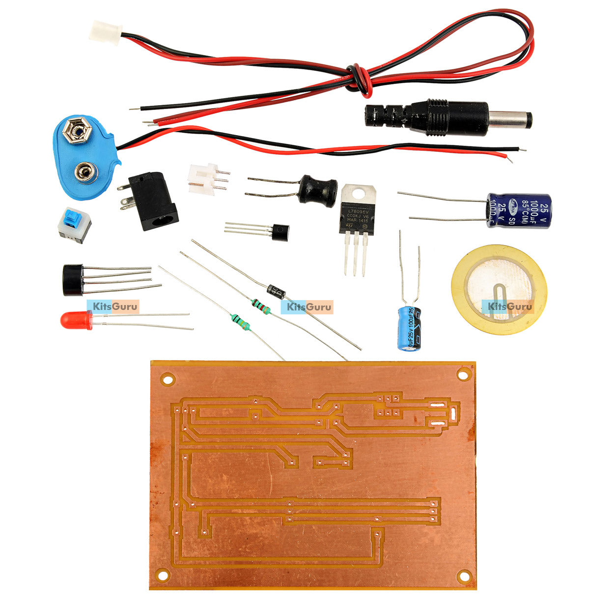 KitsGuru DIY Kit - Piezo Electric Buzzer : Electronics Mini Projects